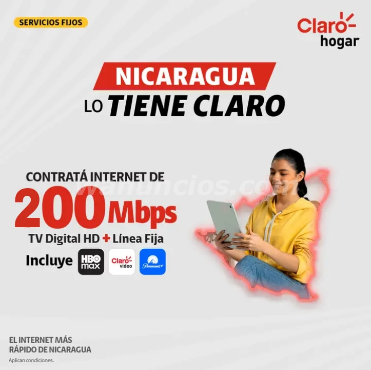 Servicios de Casa Claro internet, cable y linea telefonica - Managua